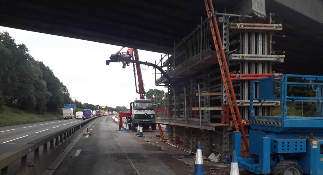 Motorway Bridge Strengthening -Macfarlane Concrete Pumping Ltd