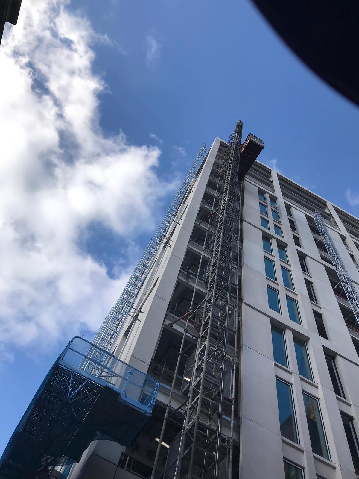 Crane infill for hi-rise project -Macfarlane Concrete Pumping Ltd